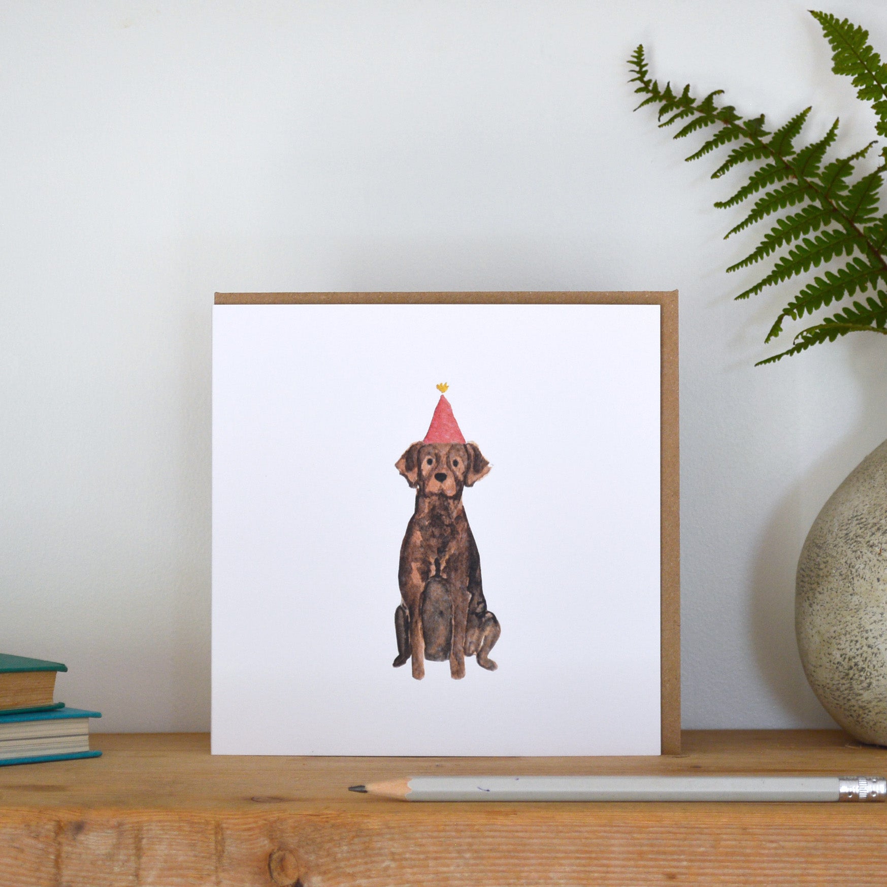 Chocolate Labrador Card